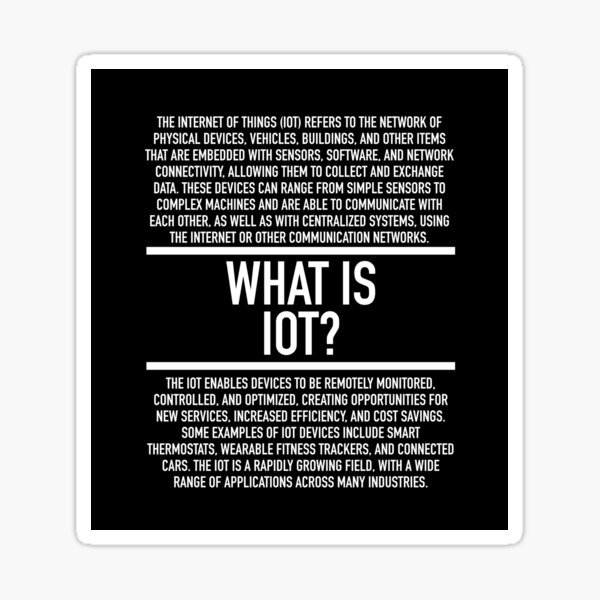 "IOT Defined - Internet Of Things - IoT Explained" Sticker for Sale by ...