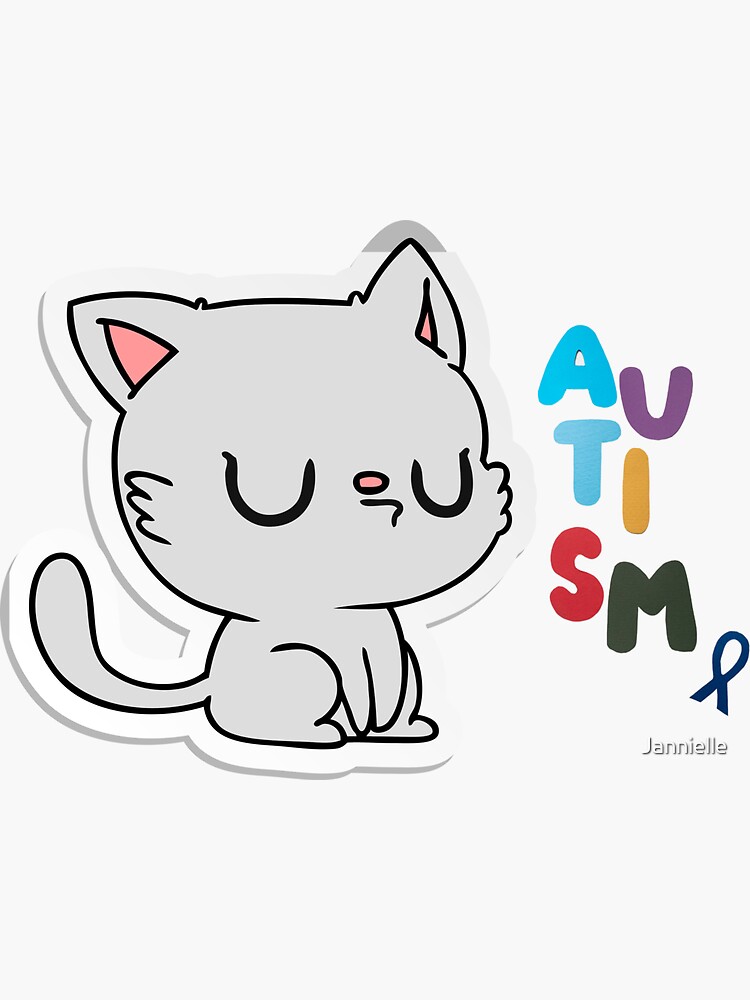 "Autistic Cat /Colorful Autism Letters" Sticker for Sale by ...