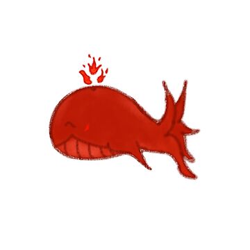 "Fire Whale" Sticker by Chbhans- | Redbubble
