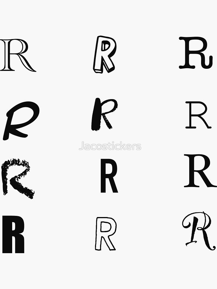 "Letter R text r" Sticker for Sale by Jacostickers | Redbubble