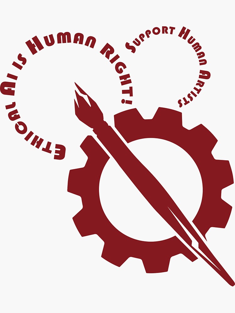"Ethical AI Is Human Right" Sticker for Sale by Art-For-Humans | Redbubble