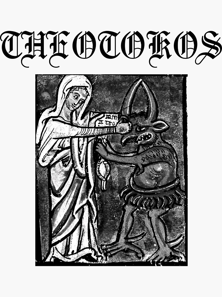 Virgin Mary Punching The Devil Metal Hardcore Punk Gothic Sticker For