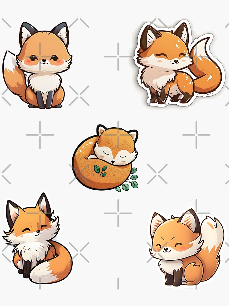"Cute Fox " Sticker for Sale by RingSenev | Redbubble
