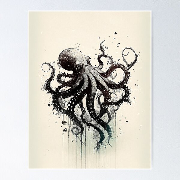 Octopus Ink Drawing Original Octapus Ink Drawing | MakerPlace By