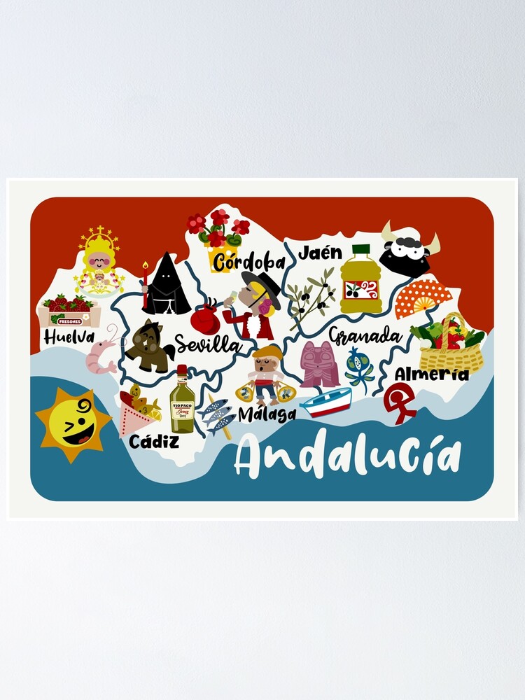 "Andalusia Map" Poster by soniapascual | Redbubble