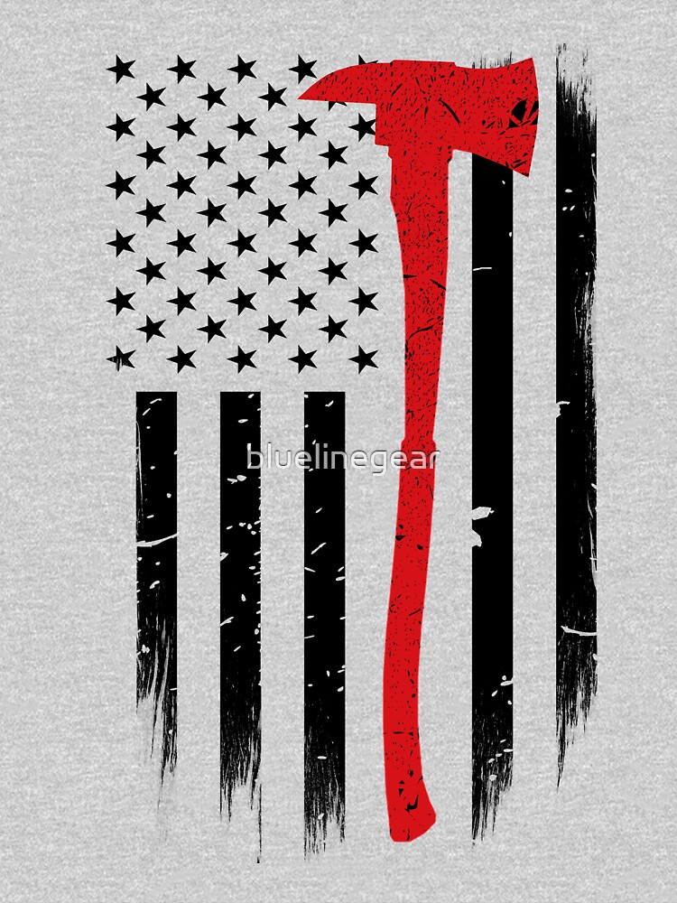 "Thin Red Line Firefighter Axe" T-shirt for Sale by bluelinegear ...