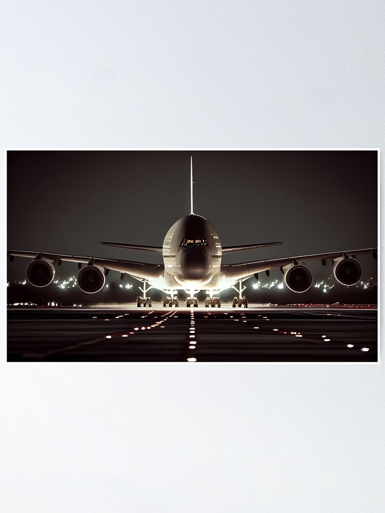 "Airbus a380 landing on the runway" Poster for Sale by HakimeDesign ...
