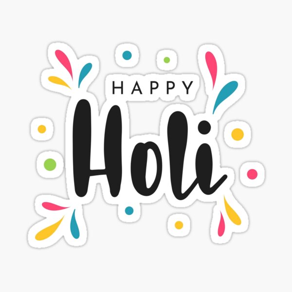 "Happy holi " Sticker for Sale by Okaya25 | Redbubble
