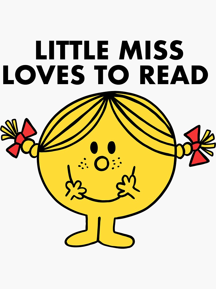 "little miss loves to read" Sticker for Sale by elle-artss | Redbubble