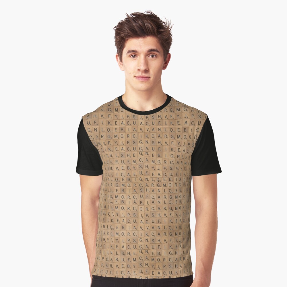"Scrabble Wood Letter Game Pieces Pattern" T-shirt for Sale by ...