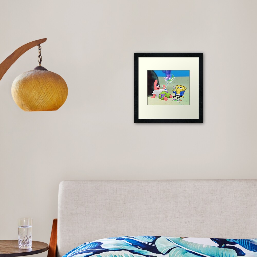 "Spongebob and Patrick Smoking Cartoon Art" Poster for Sale by ...