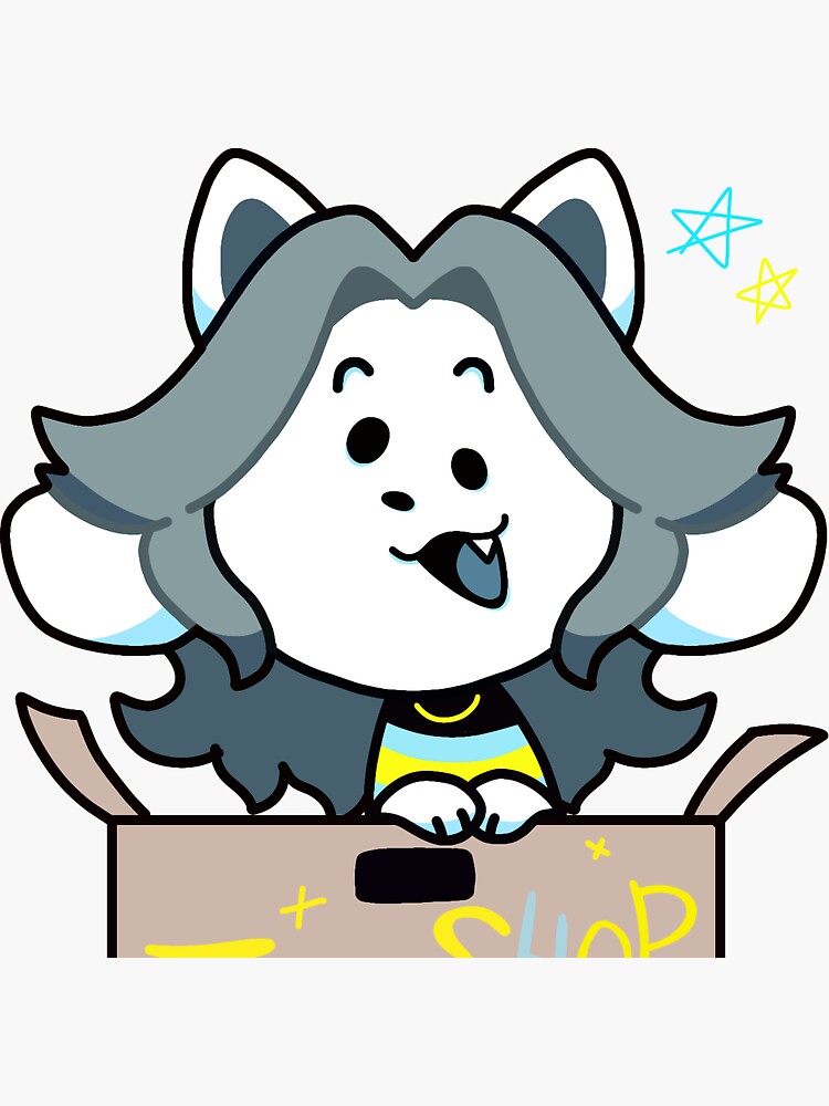 "Temmie!!!!!!!" Sticker for Sale by flowerkidlove | Redbubble
