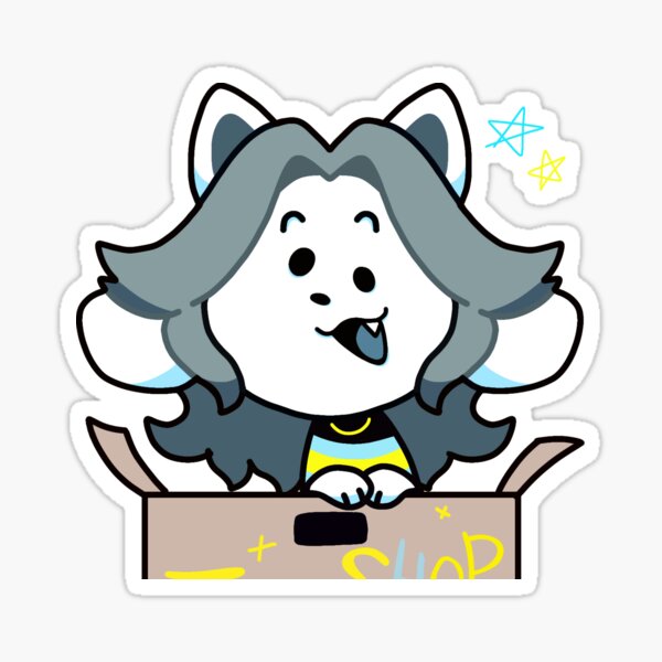 "Temmie!!!!!!!" Sticker for Sale by flowerkidlove | Redbubble