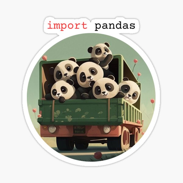 "import pandas" Sticker for Sale by dylancostello42 | Redbubble