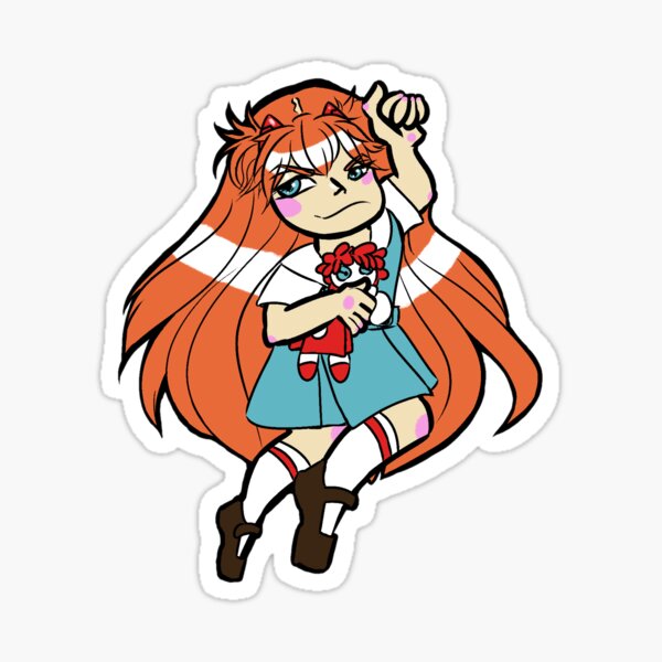 "asuka hanger-evangelion" Sticker for Sale by breadbuttbb | Redbubble