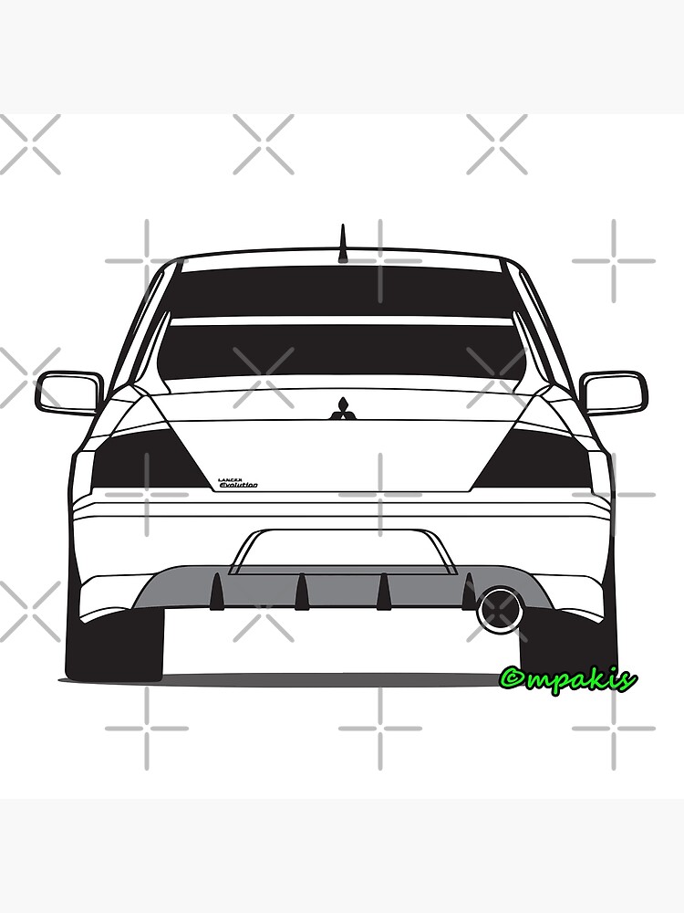 "Mitsubishi Lancer Evo IX(rear)" Art Print for Sale by mpakis | Redbubble