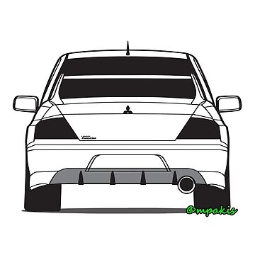 "Mitsubishi Lancer Evo IX(rear)" Art Print for Sale by mpakis | Redbubble