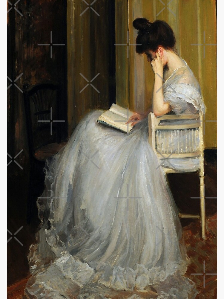 "Vintage Antique Portrait Woman Reading, Vintage Print Bedroom Wall ...