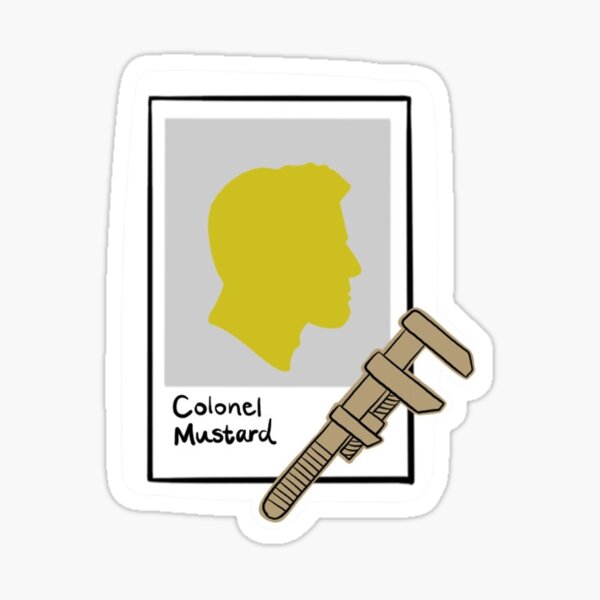 "Colonel Mustard " Sticker for Sale by brynbeams | Redbubble