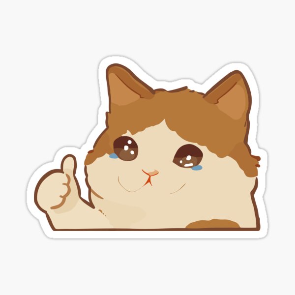 "Meme - Sad Cat With OK Hand Sign" Sticker for Sale by mindybubble ...