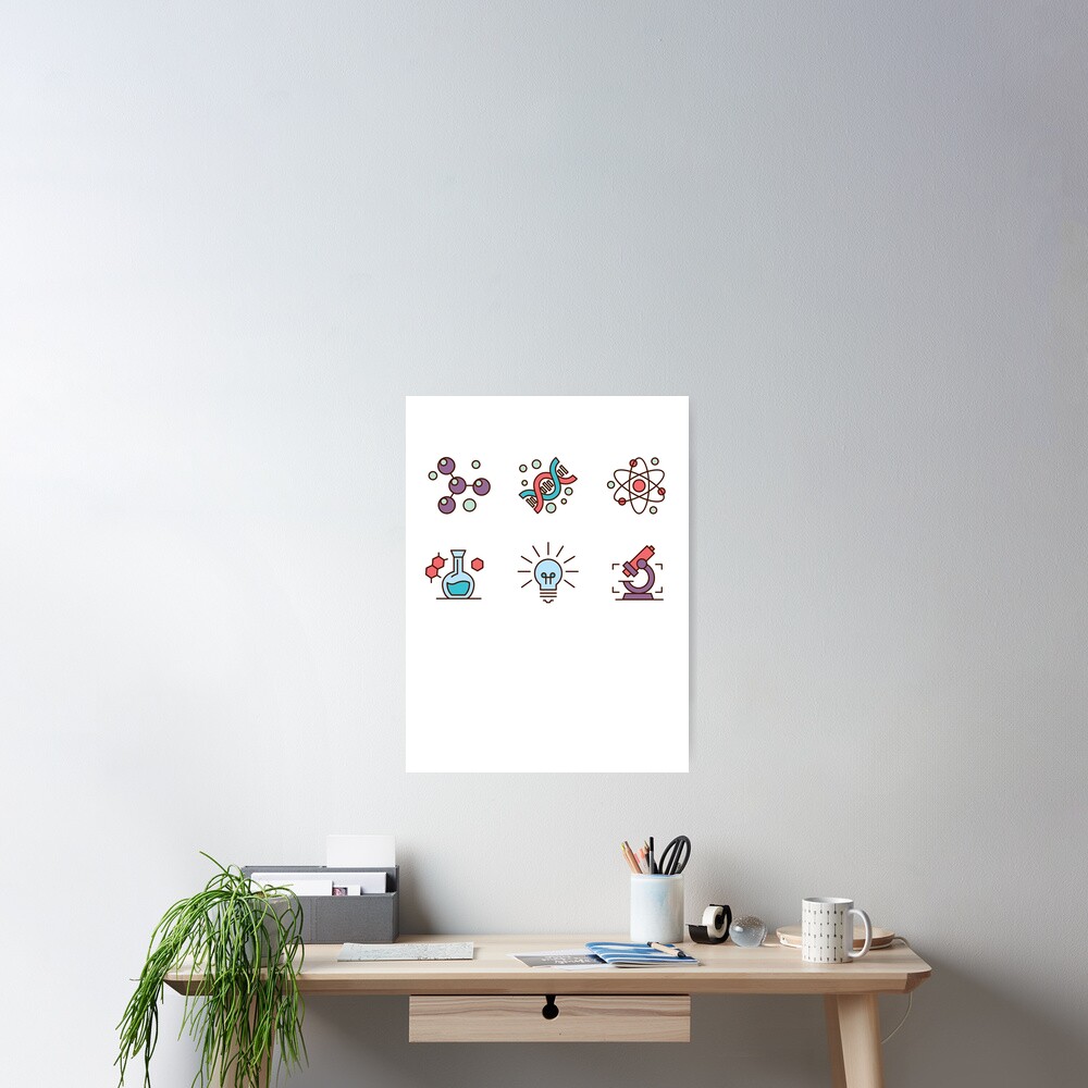 "Science Circle Icons Vector" Poster for Sale by nabla | Redbubble