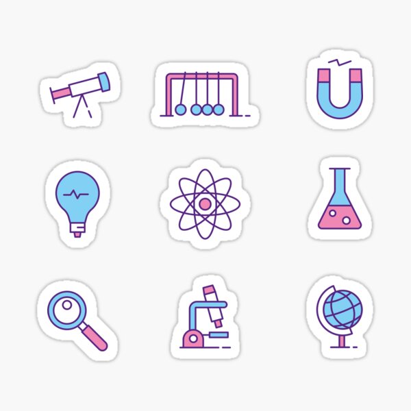 "Science Icons" Sticker for Sale by nabla | Redbubble