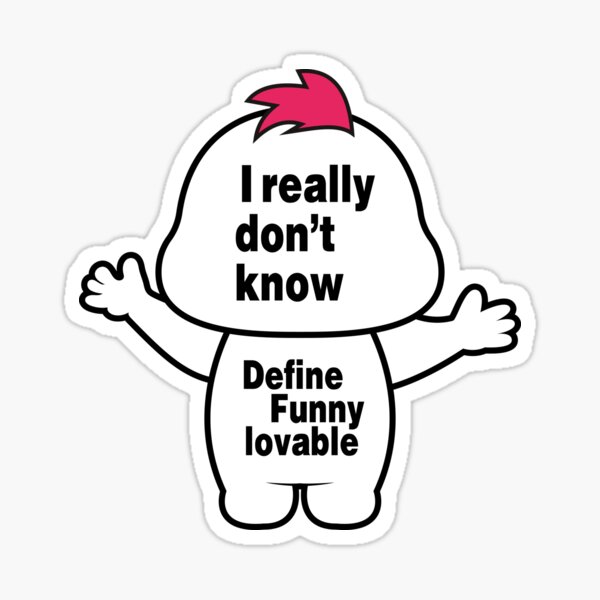 "Cartoon cute little man Sorry, I do not know " Sticker for Sale by ...