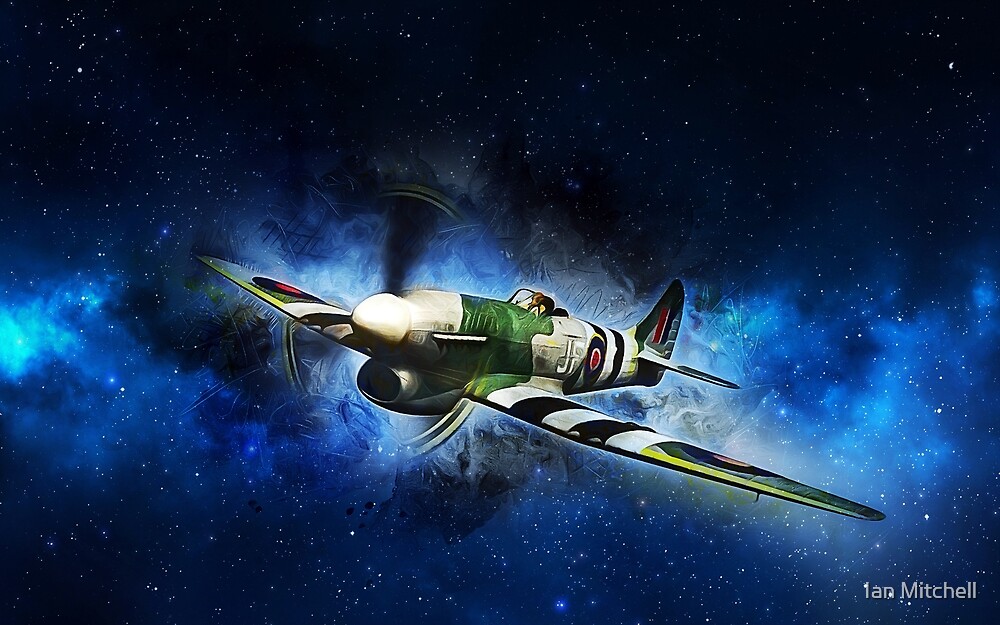"Spitfire Night Flight" by Ian Mitchell | Redbubble