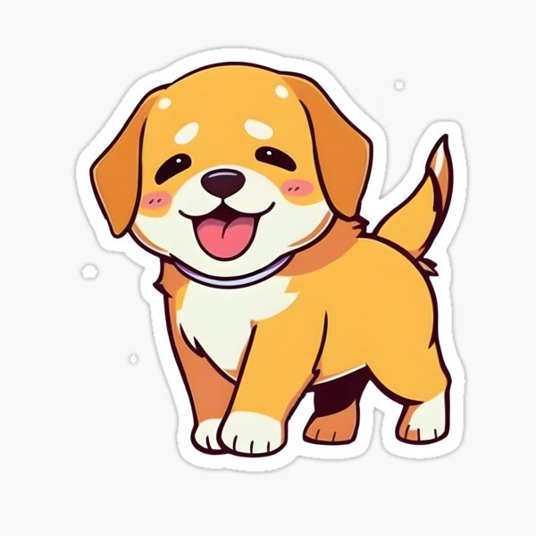 "adorable pup sticker " Sticker for Sale by Pixel-Muse | Redbubble