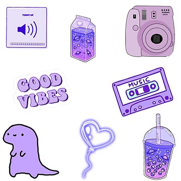 "Cute purple aesthetic " Sticker for Sale by Nyanelson | Redbubble