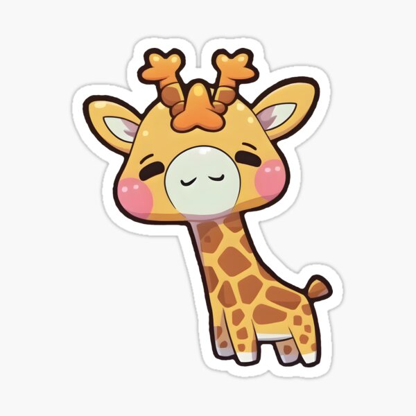 "Cute Giraffe Sticker" Sticker for Sale by Pixel-Muse | Redbubble