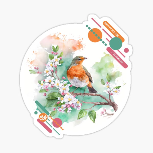 "Arrival of spring - the robin" Sticker for Sale by stickerperso-ia ...