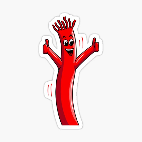 "Red Wacky Waving Inflatable Arm Flailing Tube Man Portrait" Sticker ...