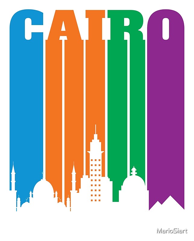 "Cairo Egypt Bold Letters into City Skyline" by MarioSiart | Redbubble