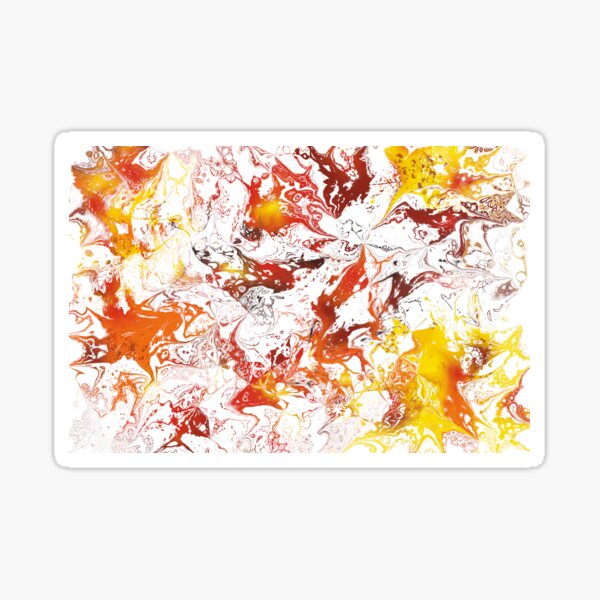 "Liquid Fire - Pouring, Liquid Art in red, orange and yellow" Sticker ...