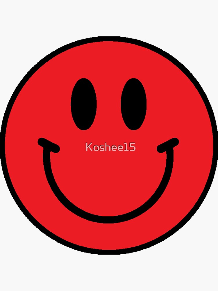 "Smiley Face - Red/Black" Sticker for Sale by Koshee15 | Redbubble
