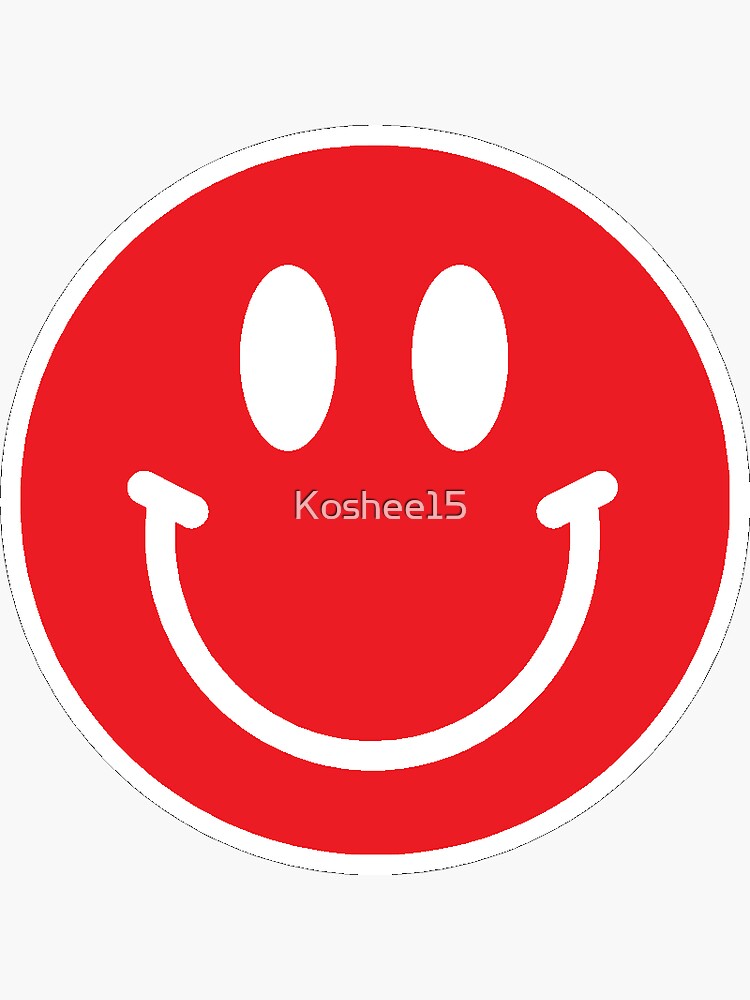 "Smiley Face - Red/White" Sticker by Koshee15 | Redbubble