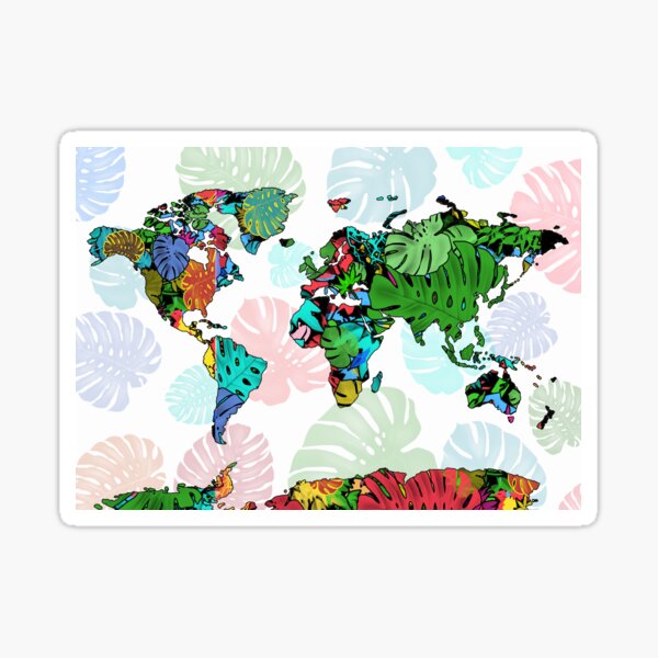 "world map" Sticker for Sale by BekimART | Redbubble