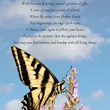 "Spring Equinox Blessing Poem with Swallowtail and Bloom Beautiful ...
