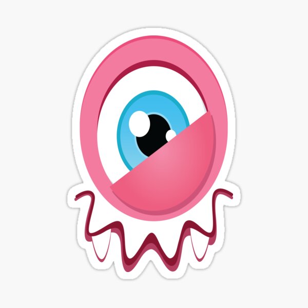 "One Eyed Pink Monster Cute Bigfoot Monster" Sticker by ProjectX23 ...