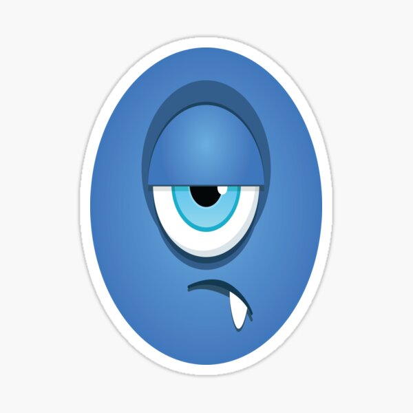 "One Eyed Blue Monster Cute Monsters Sleeping" Sticker for Sale by ...