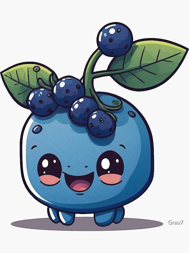 "Cute Blueberry" Sticker by Grau7 | Redbubble