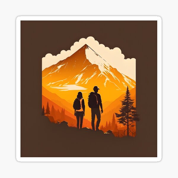 "Hikers exploring the natural wonders" Sticker for Sale by ...