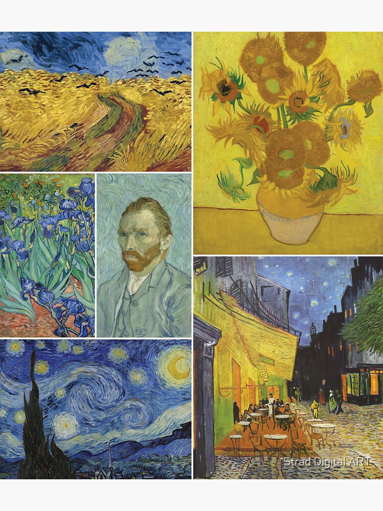 "Vincent van Gogh Collage | 6 Famous Paintings Combined" Sticker for ...