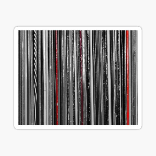 "Vinyl records dance music selective color red alert" Sticker for Sale ...