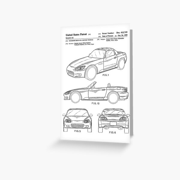 "Honda S2000 Patent Black" Greeting Card for Sale by Vesaints | Redbubble