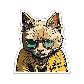 "Breaking bad Cat concept art" Sticker by sdhg | Redbubble