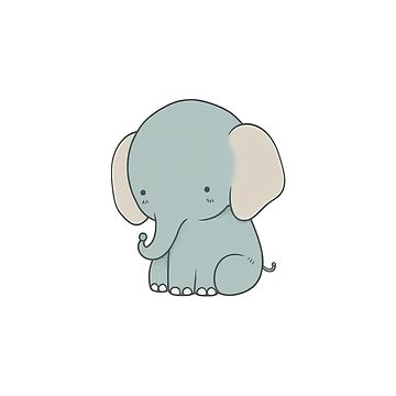 "Cute kawaii chibi elephant" Sticker by ChibiInstant | Redbubble