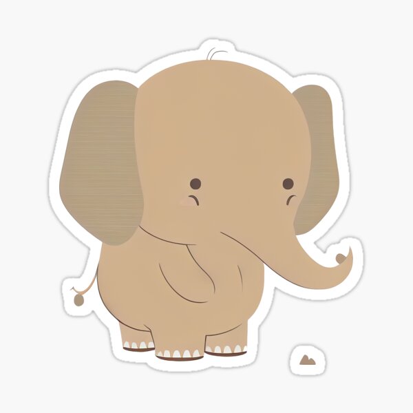 "Cute kawaii chibi elephant" Sticker by ChibiInstant | Redbubble