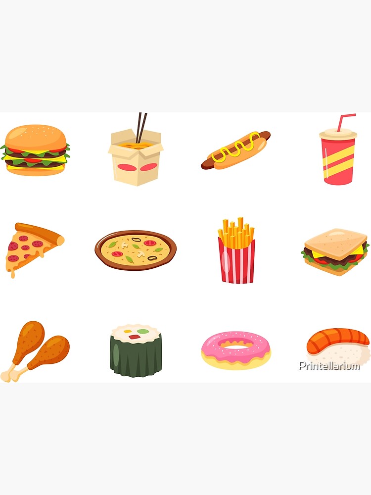 Food sticker set (10+ different stickers in one sheet) Premium Matte ...